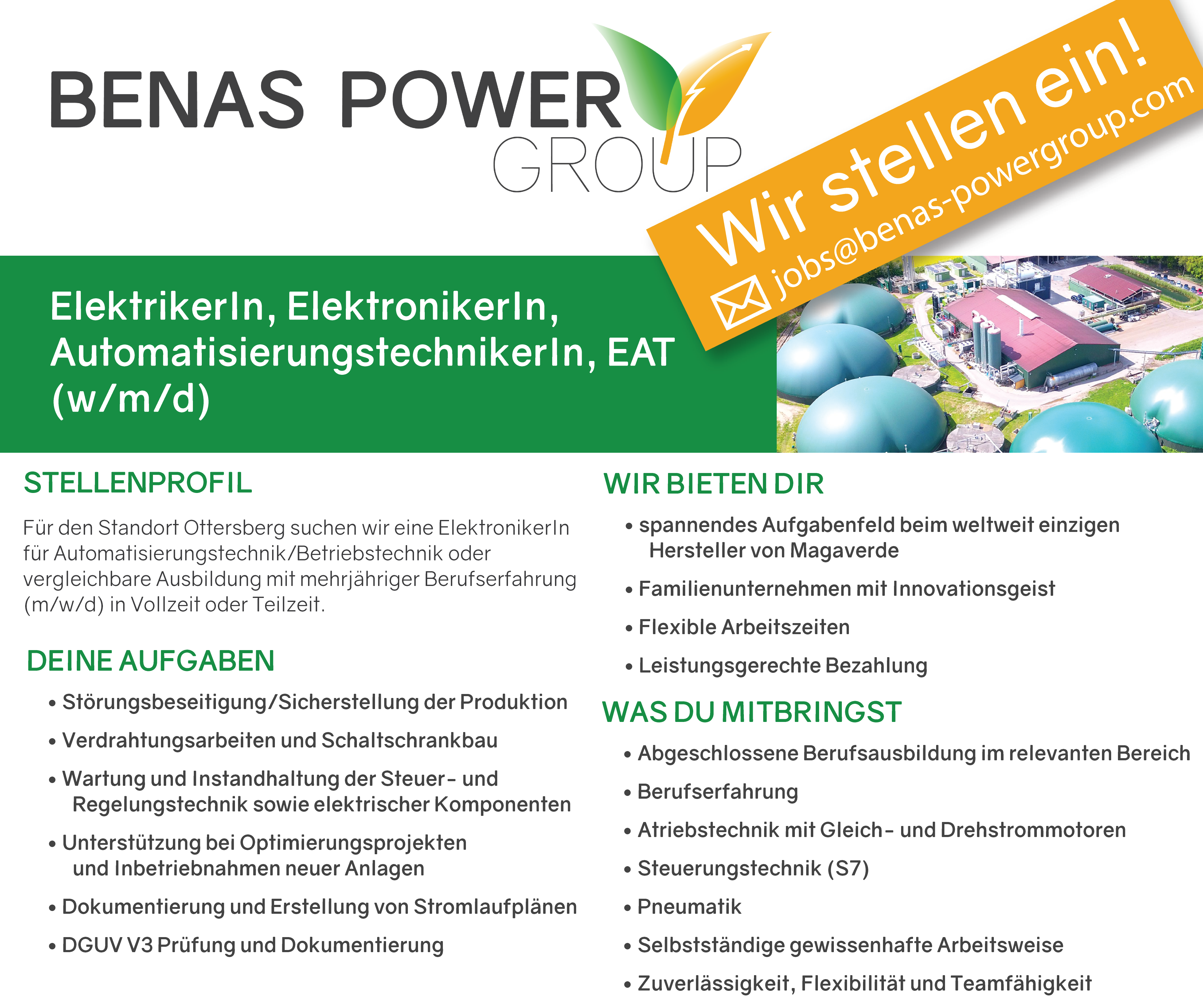 Stellenanzeigen – Benas Gruppe